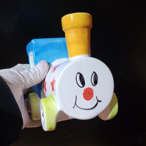 Other | Vintage Ceramic Toddler Anthropomorphic Train Coin Bank Made In ...
